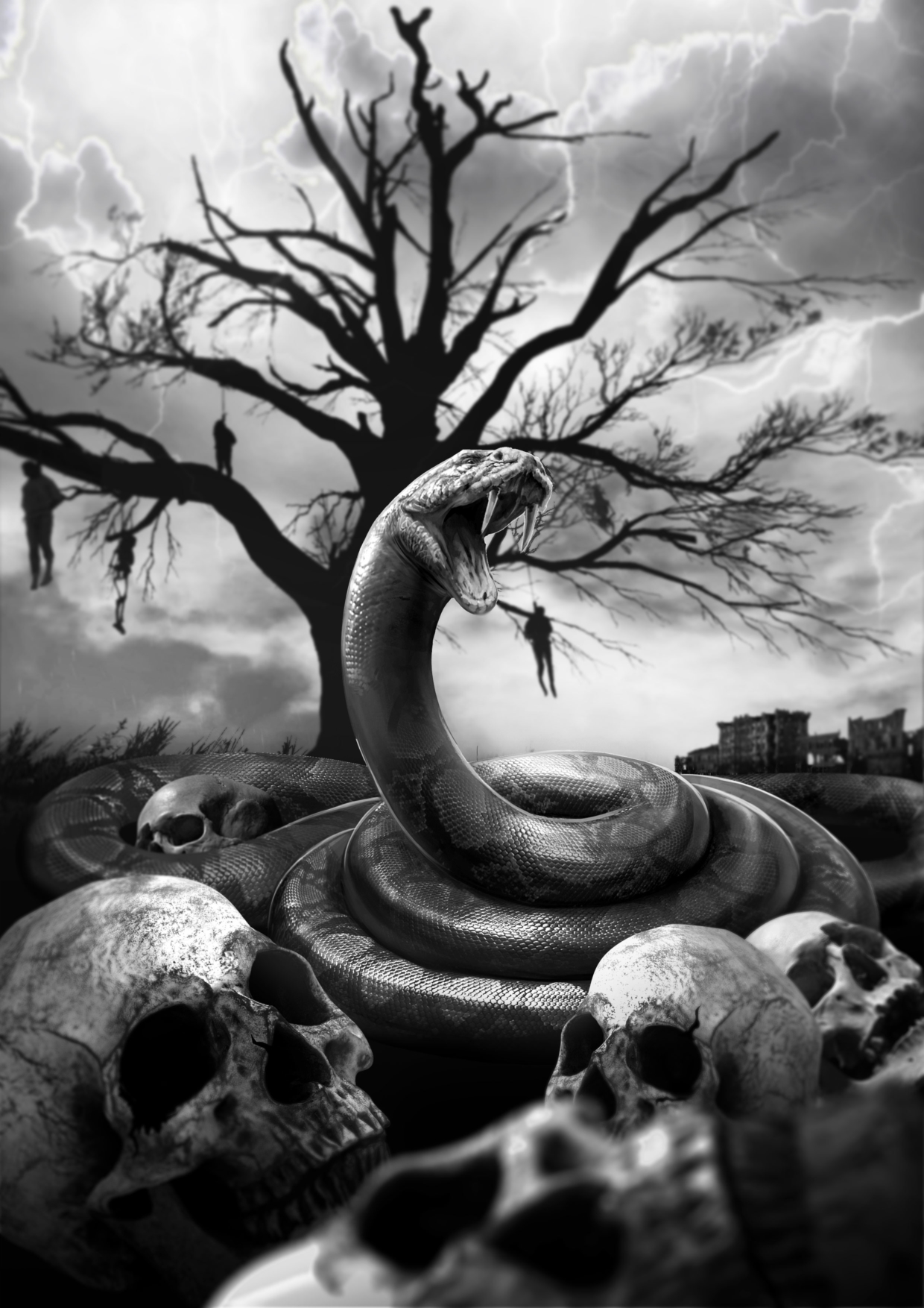 MONTAGE PHOTO POUR UN TATOUAGE LUGUBRE